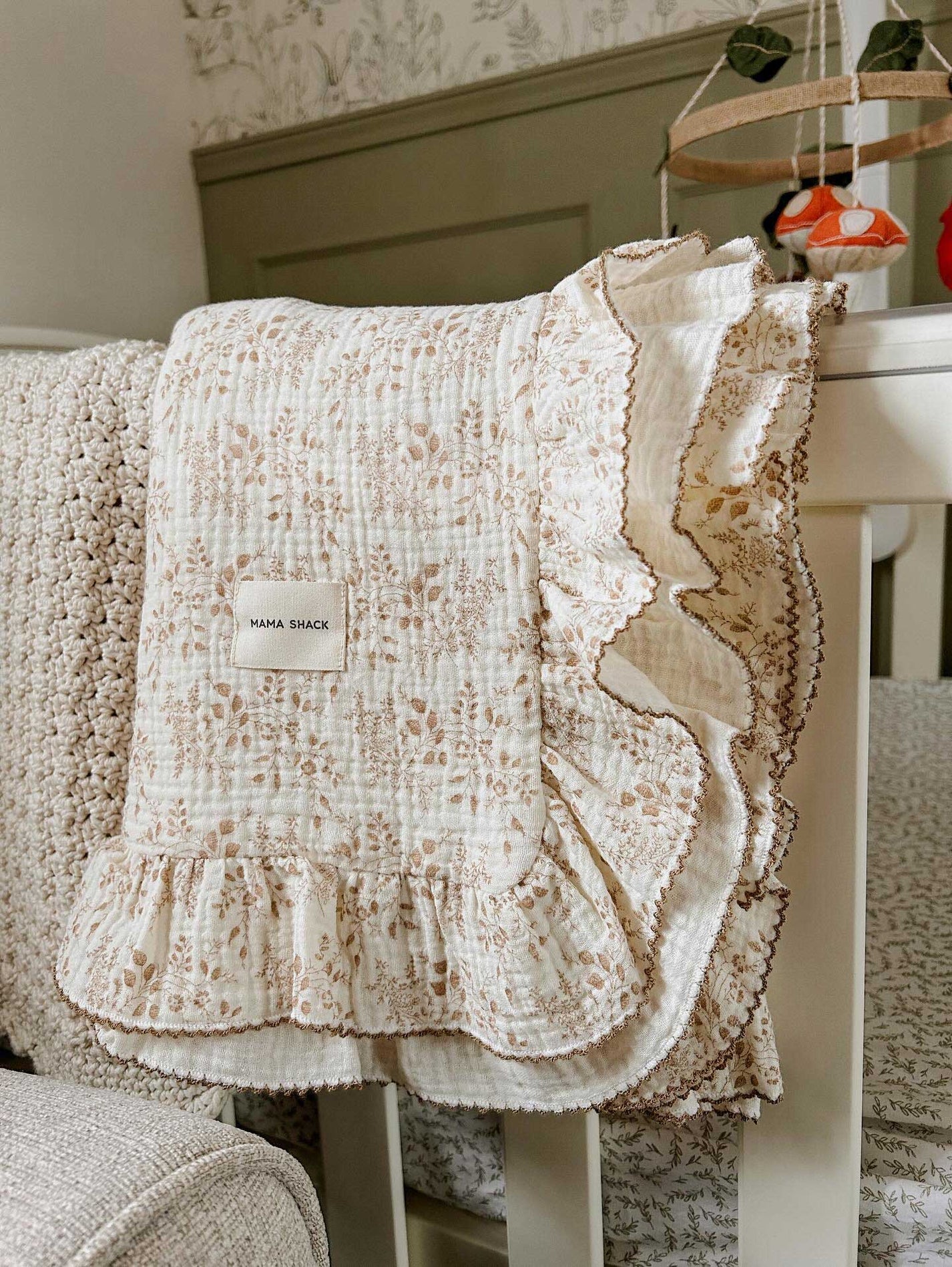 Frill Muslin Blanket - Vintage Floral – Mama Shack