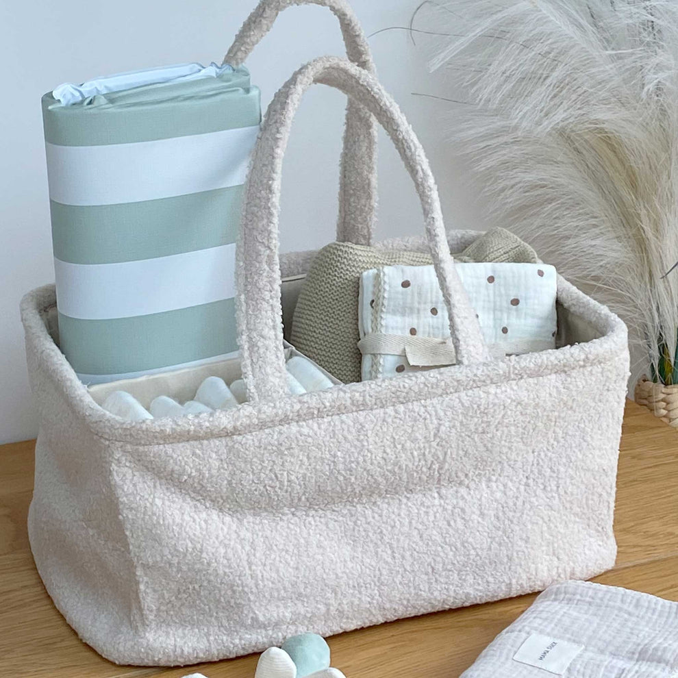 Nappy Caddy - Teddy Fleece - Ivory – Mama Shack
