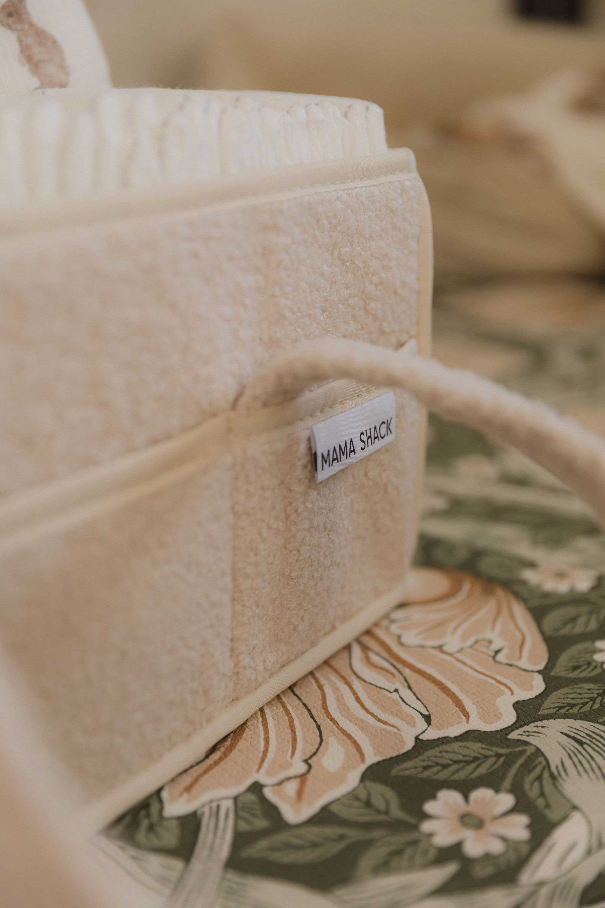 Nappy Caddy with Pockets - Teddy Fleece - Ivory – Mama Shack