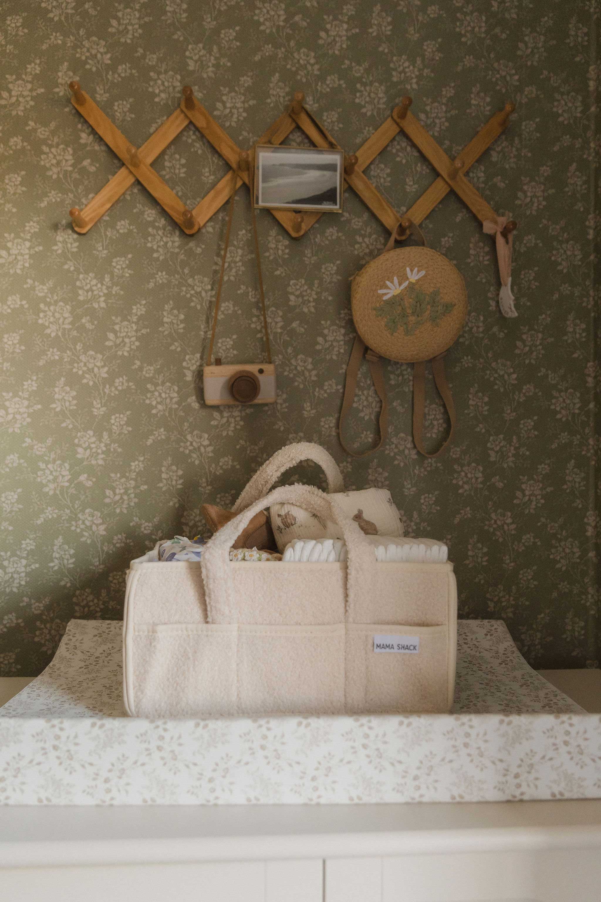 Nappy Caddy with Pockets - Teddy Fleece - Ivory – Mama Shack